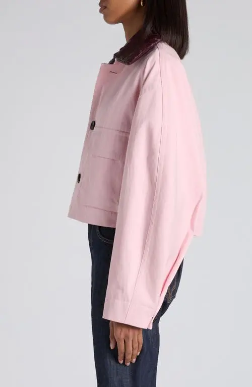 Bottega Veneta Cotton Twill Crop Jacket With Removable Intrecciato